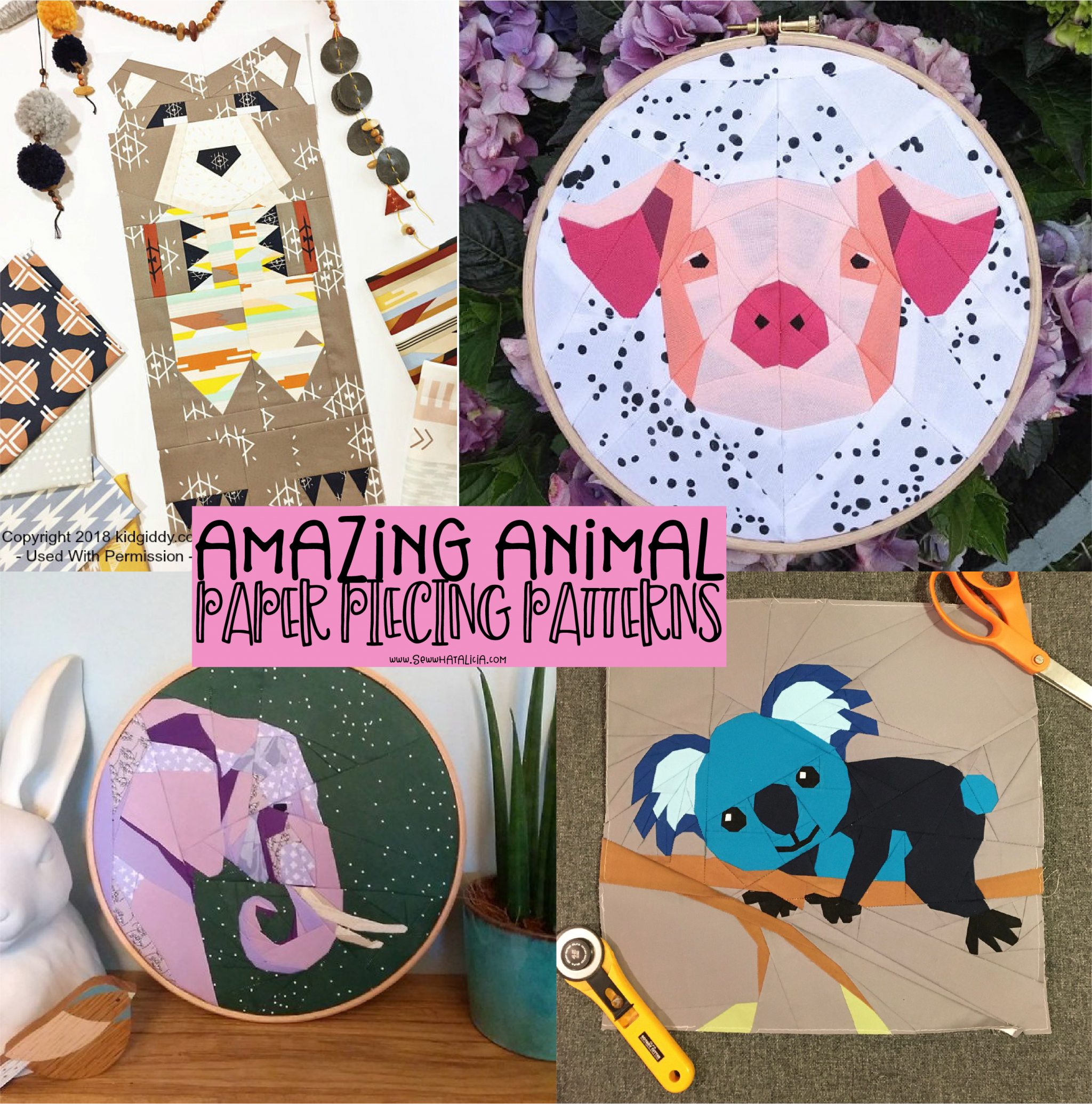 Paper Piecing Patterns - Awesome Animals! - Sew What, Alicia?